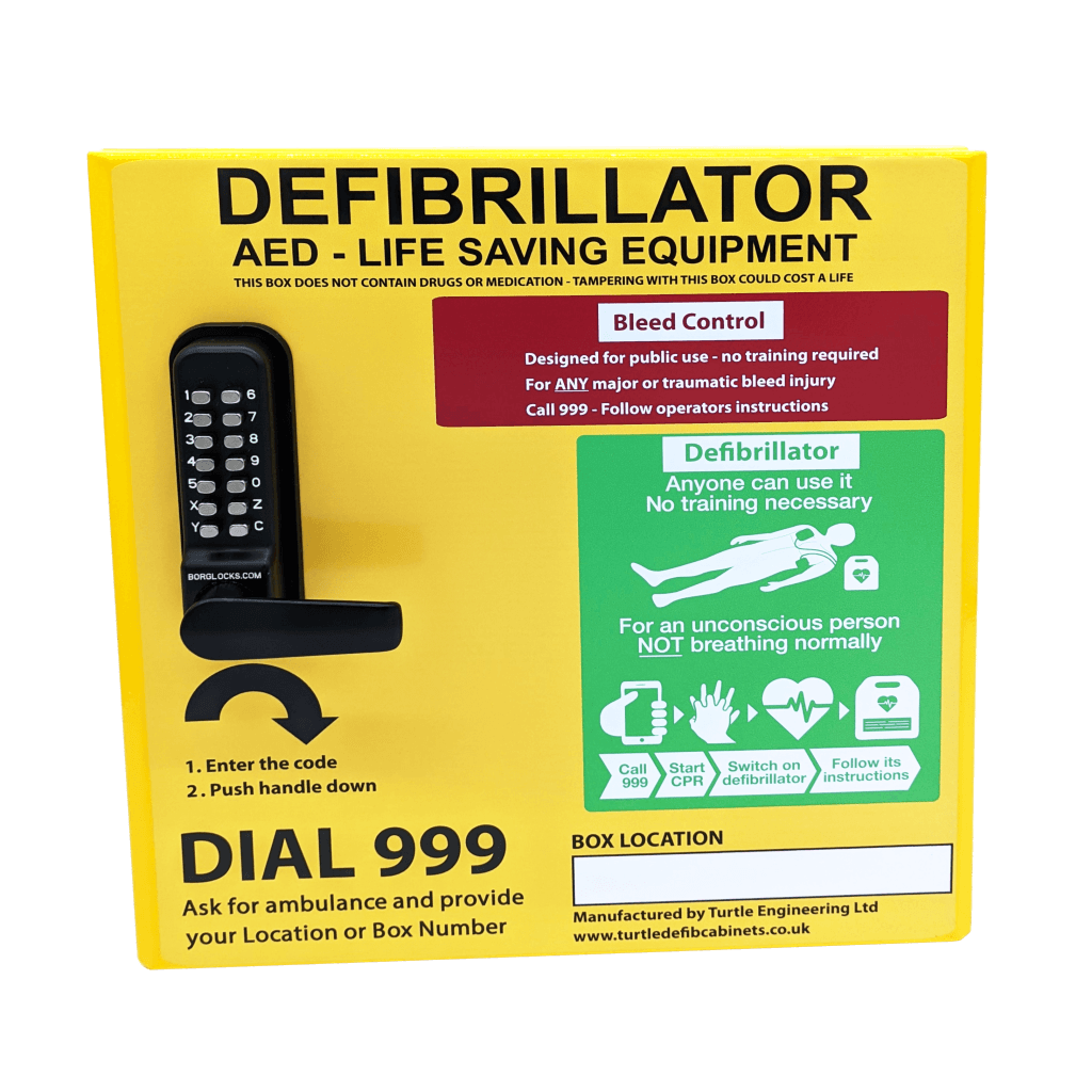 Combined Defibrillator & Bleed Cabinet, Insulated, Locked, Small Sized (no heating) - Turtle ...